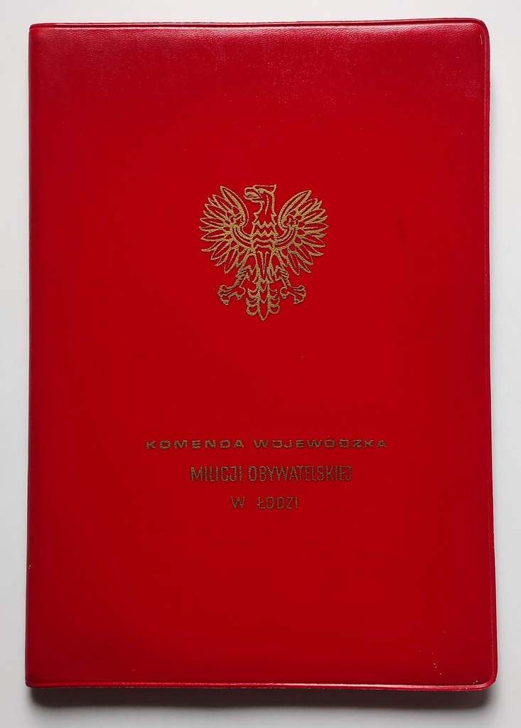 Milicja Obywatelska Łódź Komenda Wojewódzka teczka na dokumenty godło ...