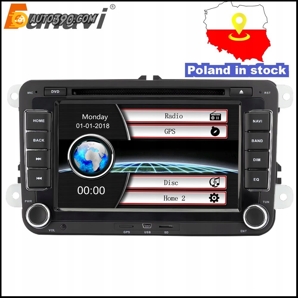 Radio 7'' GPS Nawigacja VW Volkswagen GOLF PASSAT - 8010378437 - oficjalne archiwum Allegro