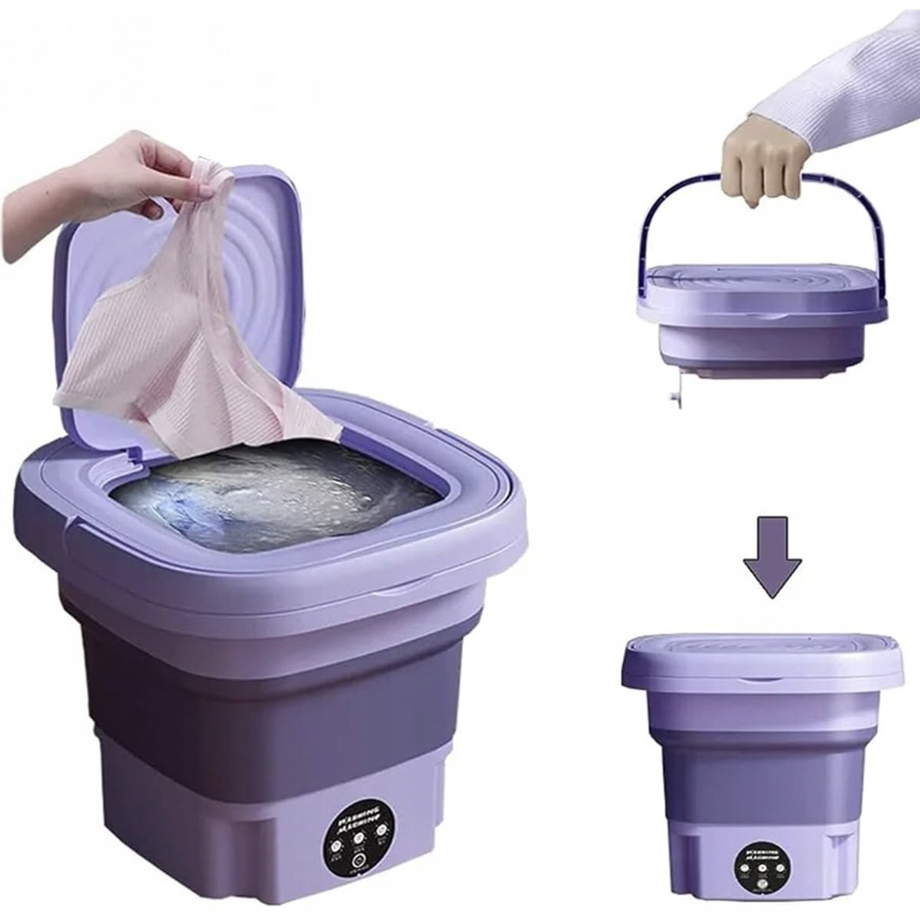 PORTABLE MINI FOLDABLE TRAVEL WASHING MACHINE 100% AUTOMATIC TOURIST 8L ...