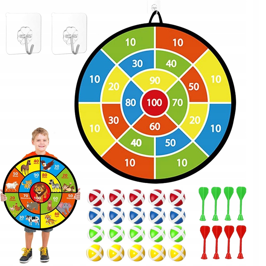 Dart Gra DUŻA na Rzepy Tarcza Rzutki Lotki Zręcznościowa Dla Dzieci 72 ...