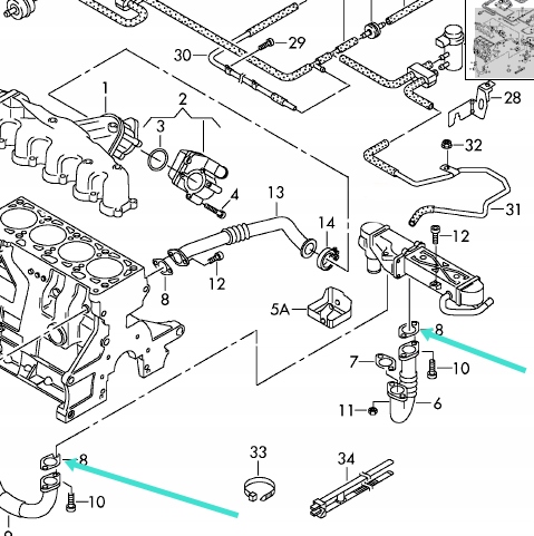 USZCZELKI CHŁODNICY ZAWORU EGR VW AUDI 03L131547N - 8860440571 ...