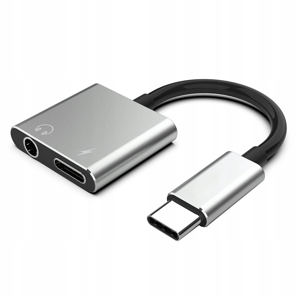 ADAPTER PRZEJŚCIÓWKA USB TYP C NA MINI JACK 3,5 mm - 7975939242 ...