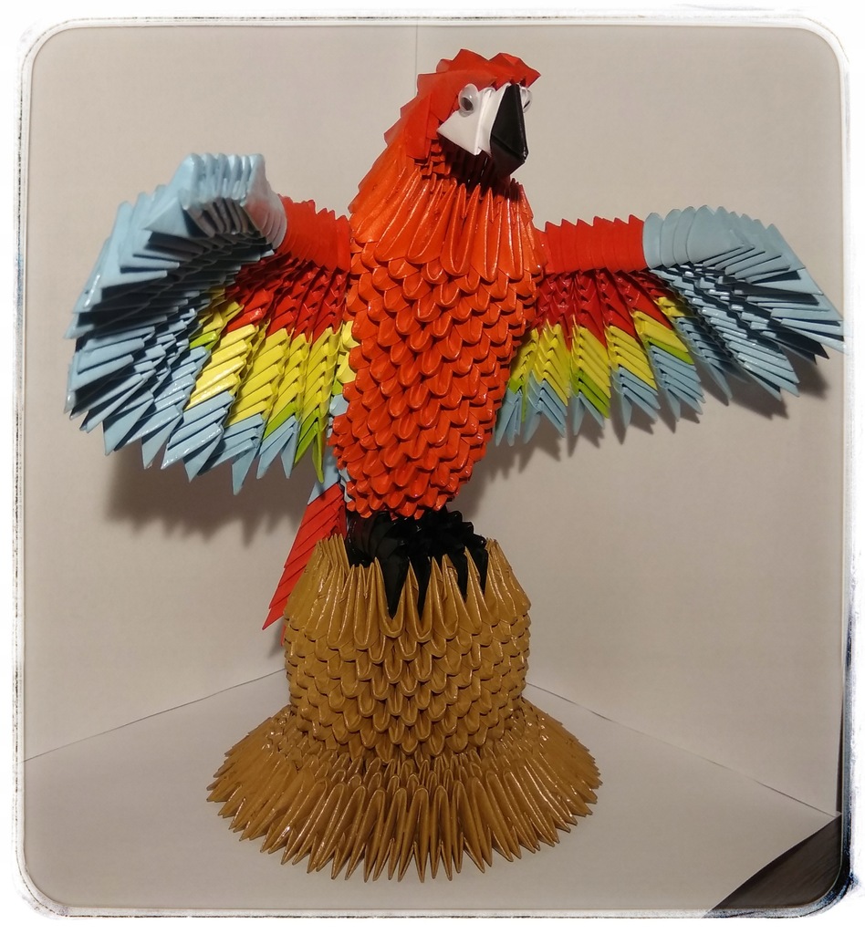 Origami 3D modułowe papuga ara HIT! PREZENT! - 7456803078 - oficjalne ...