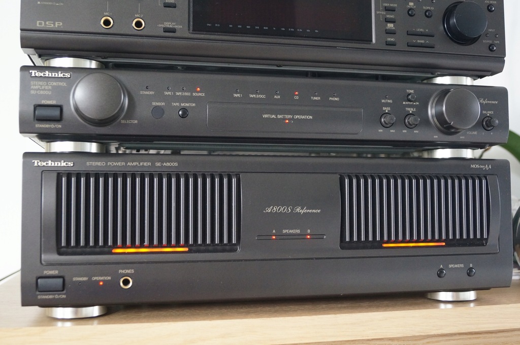 Technics wzmacniacz SU-C800U + SE-A800S z pilotem. - 9036415387 - oficjalne archiwum Allegro