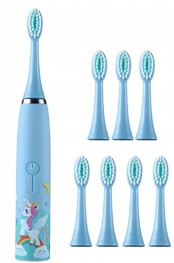 SZCZOTECZKA ELEKTRYCZNA DO ZĘBÓW DLA DZIECI SONICZNA NIEBIESKA + 8 KOŃCÓWEK - 14785160605 ...