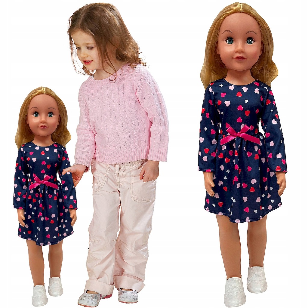 DUŻA LALKA CHODZĄCA CHODZI ZA RĘKĘ 70cm Smily Play - 12592063995 ...