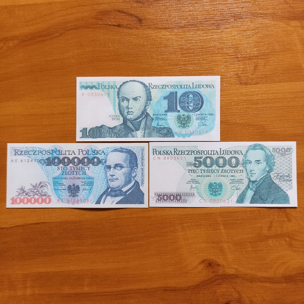 Zestaw 3 Banknotów Polska PRL różne daty UNC - 12162134086 - oficjalne ...