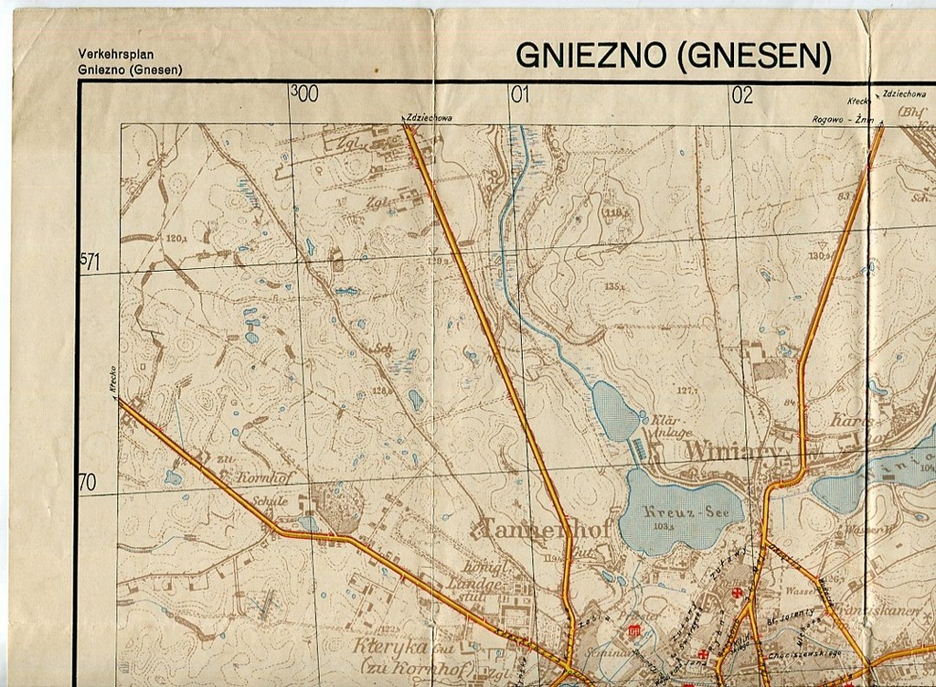 GNIEZNO :: plan : mapa wojskowa Wehrmacht : 1939 - 13179863380 ...
