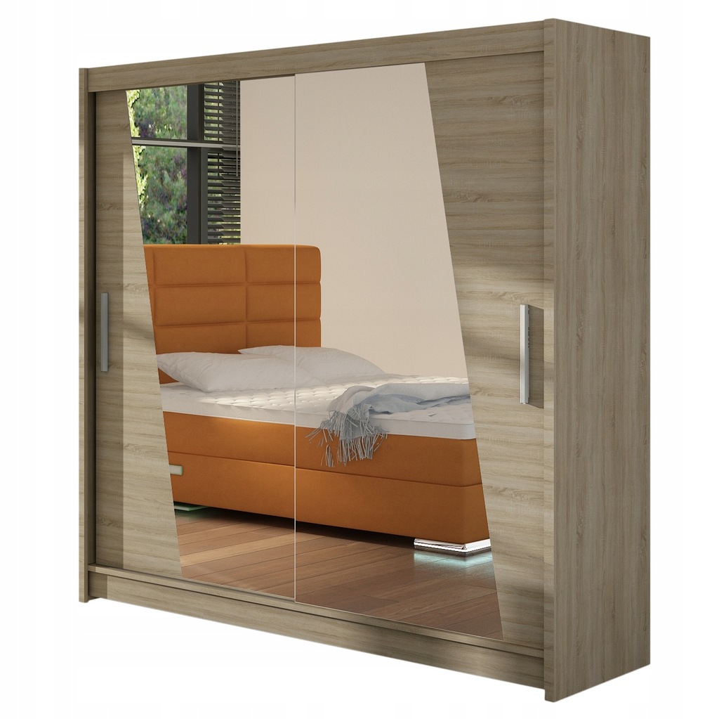 Pojemna SZAFA PRZESUWNA Bega XIV 180cm z lustrem - 8685728732 ...