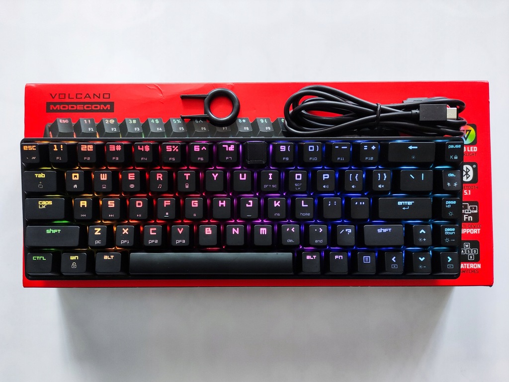Klawiatura mechaniczna 65% Volcano Lanparty BT RGB - 12691311251 ...