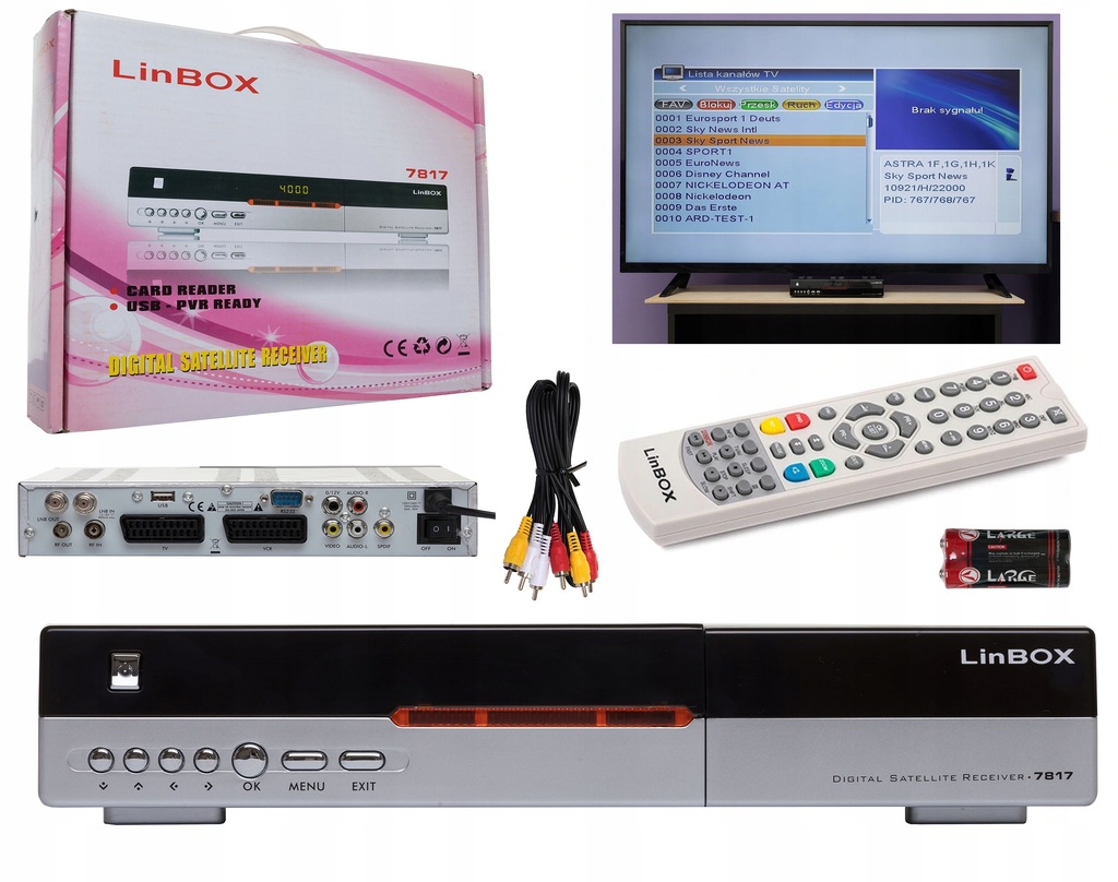 TUNER LINBOX 7817 ASTRA NIEMIECKIE FTA - MODULATOR - 10748691897 ...