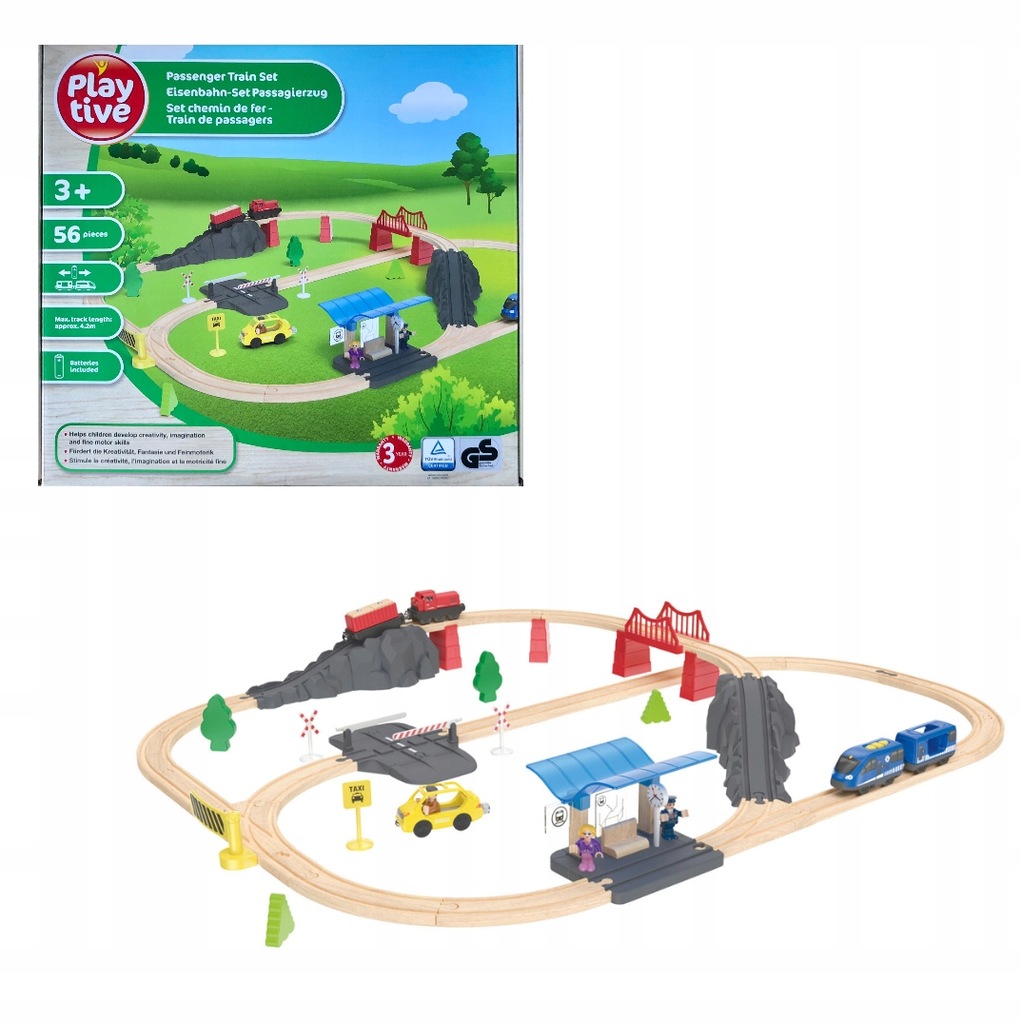DREWNIANY ZESTAW PLAYTIVE POCIĄG PASAŻERSKI - 11954443061 - oficjalne ...