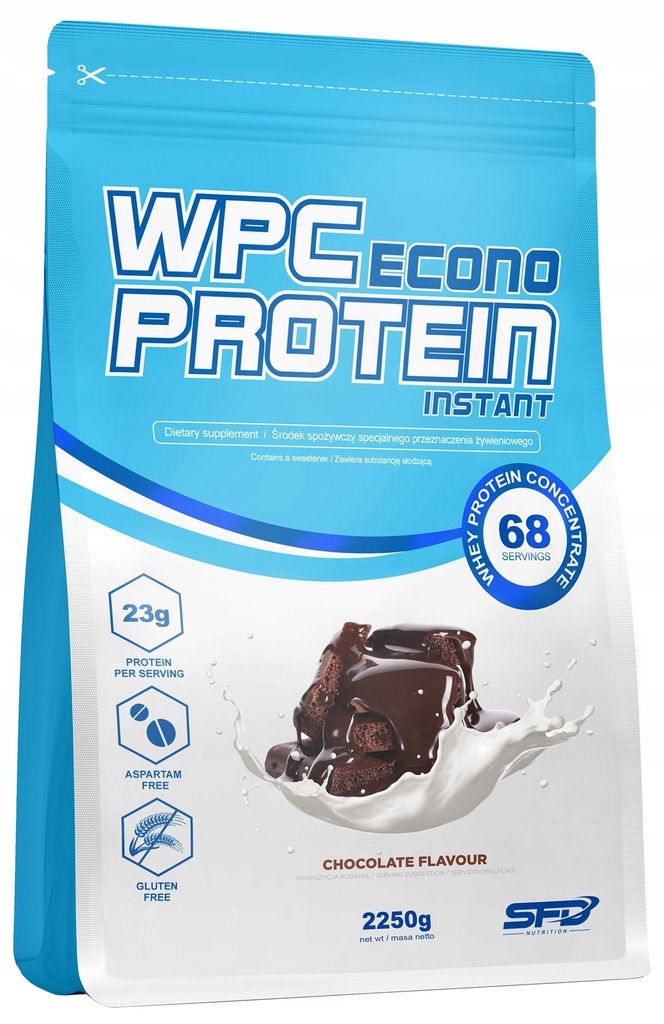 SFD WPC PROTEIN ECONO 2250g WHEY BIAŁKO CZEKOLADA MIĘŚNIE REGENERACJA MASA - 6762699790 ...