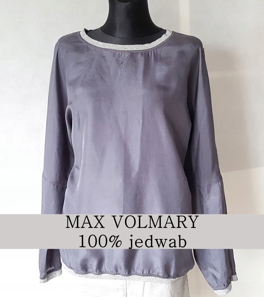 MAX VOLMARY ! LUKSUSOWA BLUZKA 100% JEDWAB ! 44 - 10977575666 ...