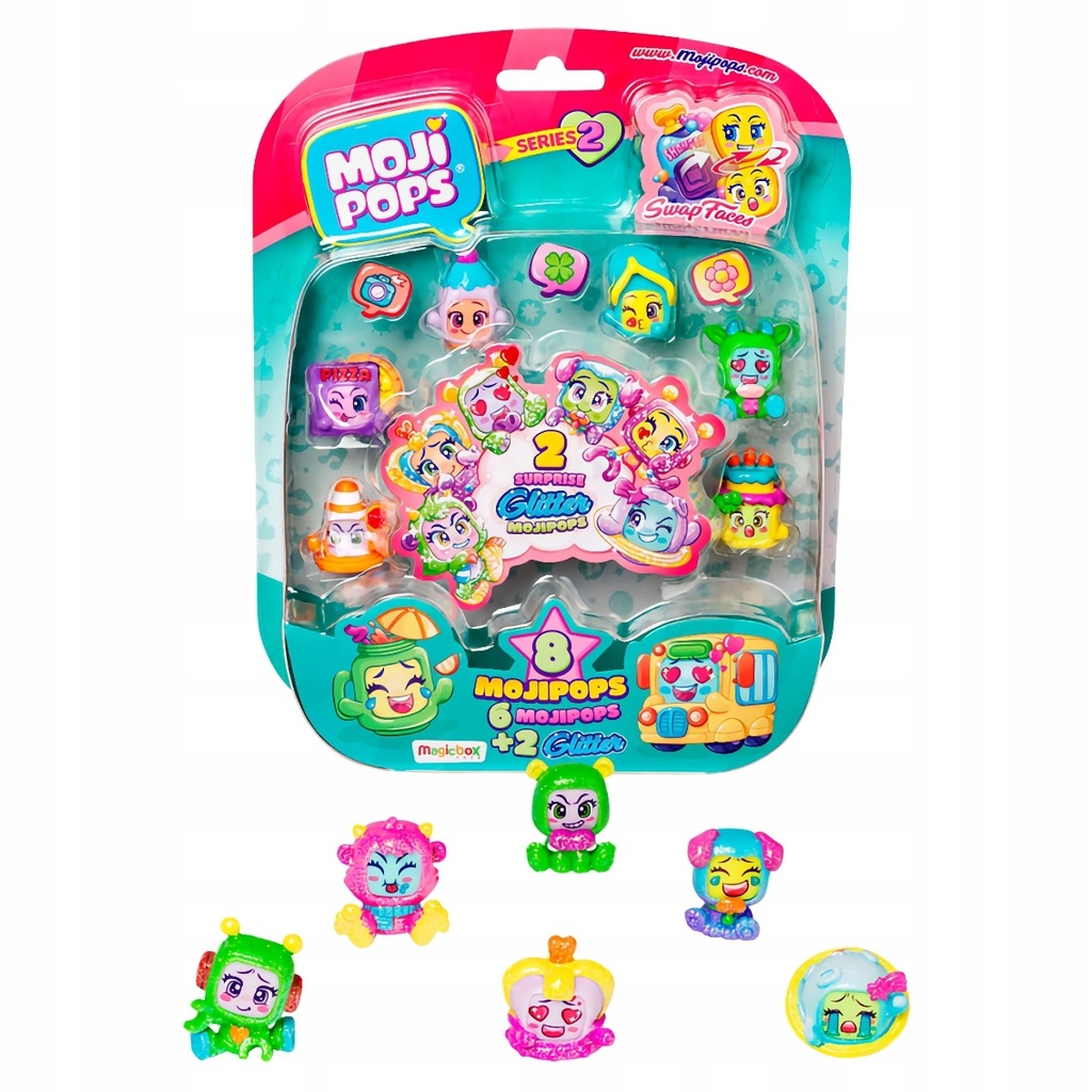 MOJI POPS SERIA 2 ZESTAW 8 FIGUREK W TYM 2 GLITTER - 12440084609 ...
