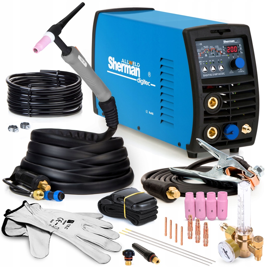 SPAWARKA INWERTOROWA SHERMAN 216P TIG AC DC MMA 230V 200A HF IGBT PULS - 12792065263 - oficjalne ...