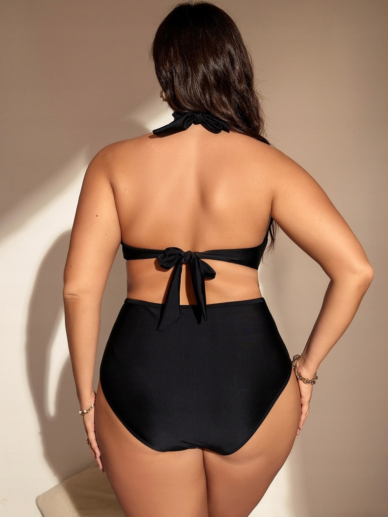 STRÓJ KĄPIELOWY JEDNOCZĘŚCIOWY SEXY GORSETOWY WIĄZANY NA SZYI SHEIN 2XL - 15295632780 ...