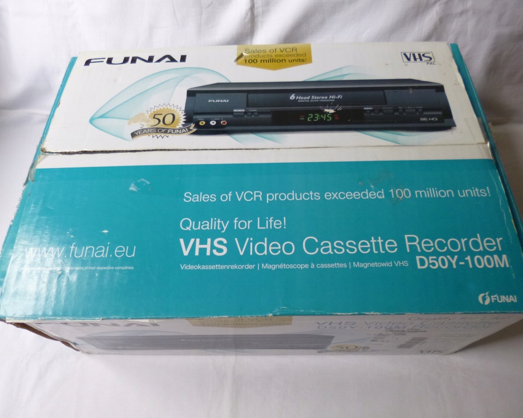 Funai D50Y-100M magnetowid VHS stan fabryczny BOX - 12710099992 ...