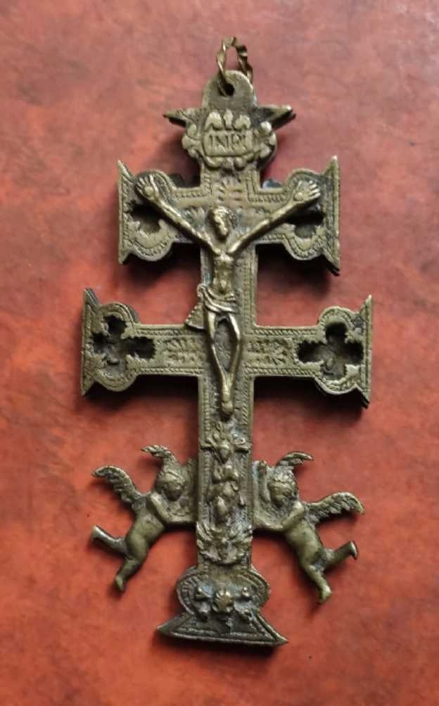 Stary wiekowy krzyż Karawaka Caravaca morowy XIX w - 14443867197 ...