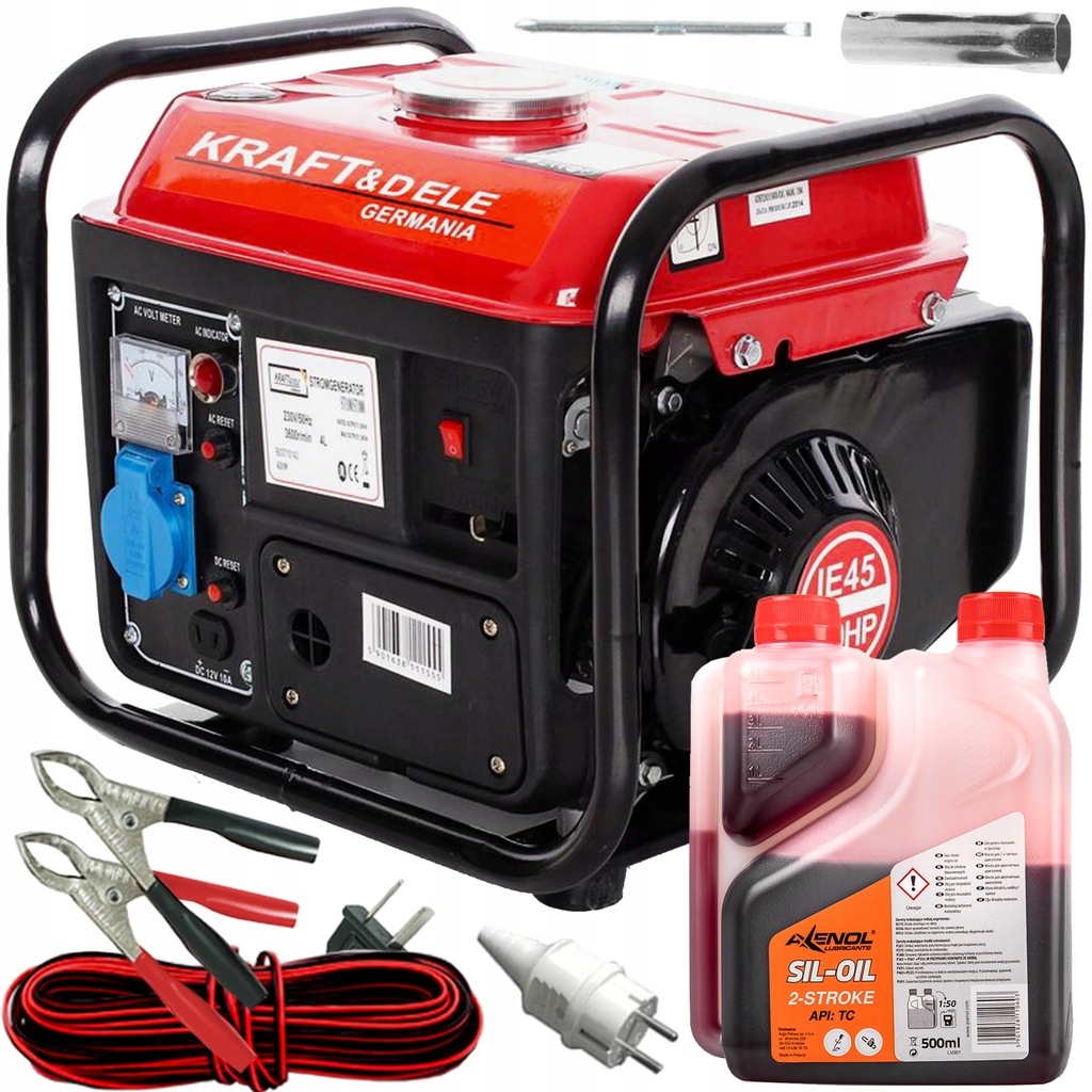 AGREGAT PRĄDOTWÓRCZY GENERATOR PRĄDU 230V + KABLE - 12611587115 ...