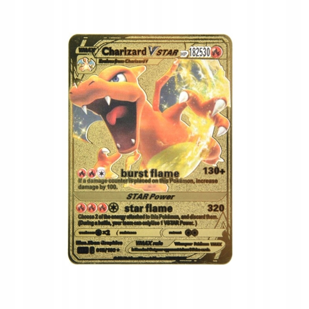 MEGA MOCNA ZŁOTA KARTA POKEMON CHARIZARD 182530 HP - 12897053763 - oficjalne archiwum Allegro