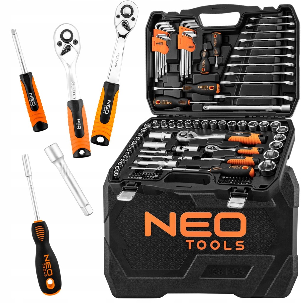 NEO 10-208 ZESTAW KLUCZY NASADOWYCH 1/2 1/4 138szt - 12650592753 ... NEO 10-208 ZESTAW KLUCZY NASADOWYCH 1/2 1/4 138szt - 12650592753 ...