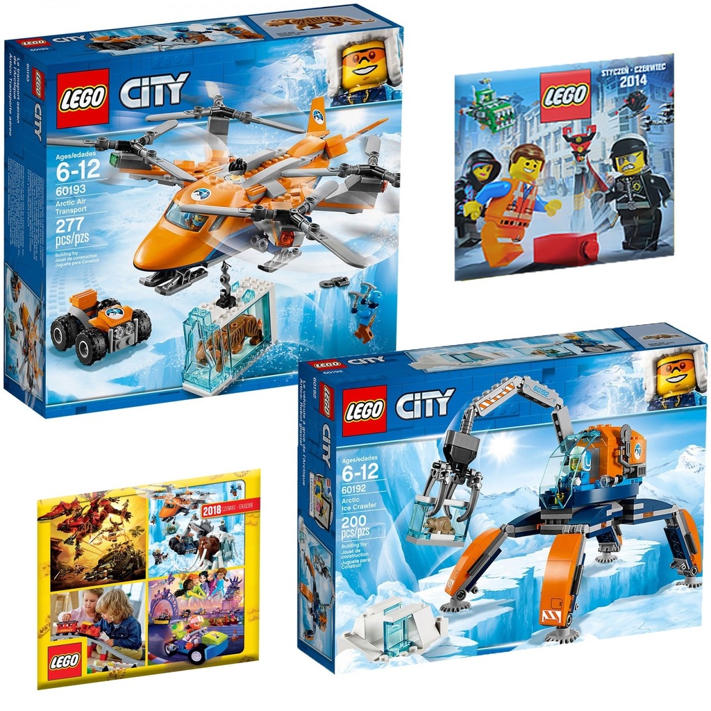 LEGO CITY 60192 ŁAZIK + 60193 HELIKOPTER + 2 KATAL - 7546640850 ...