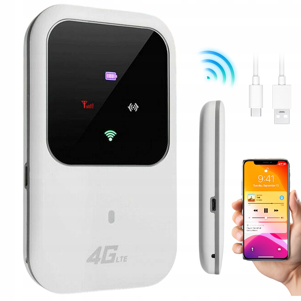 PRZENOŚNY BEZPRZEWODOWY PUNKT DOSTĘPU WIFI 4G-LTE MOBILNY ROUTER ...