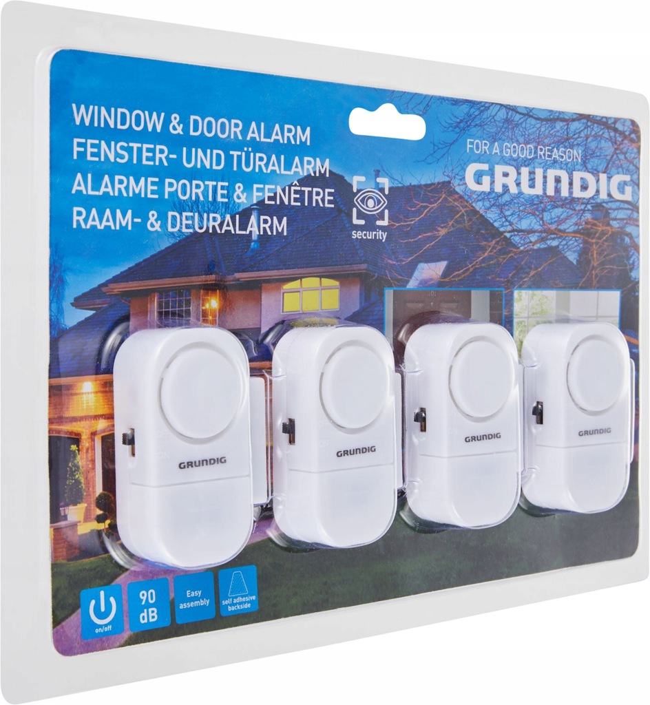 4x GRUNDIG ALARM DO DRZWI OKIEN OKNA CZUJKA 4szt. - 12488500037 - oficjalne archiwum Allegro