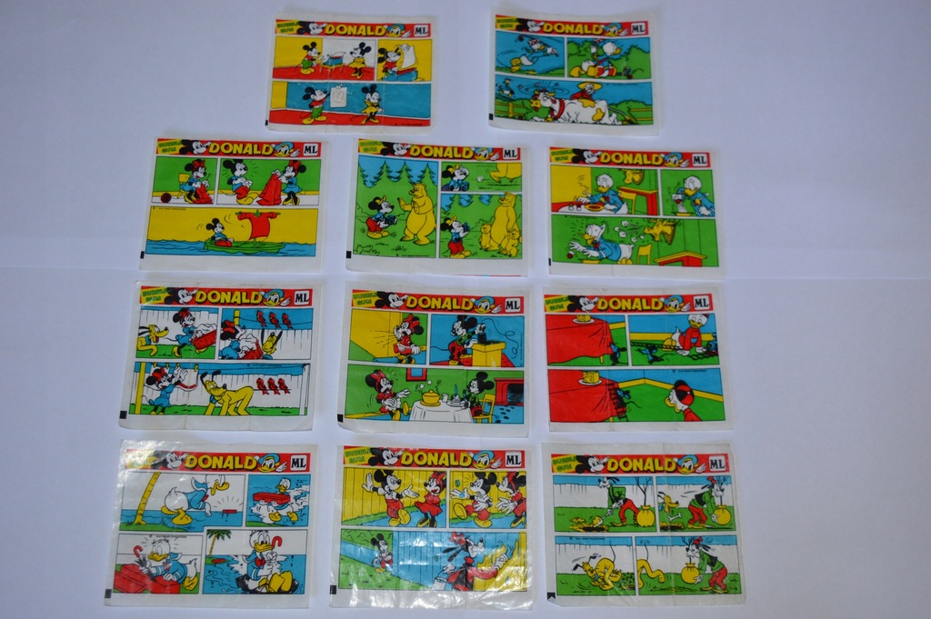 Guma Donald - historyjki obrazkowe,opakowania, PRL - 12436054939 ...