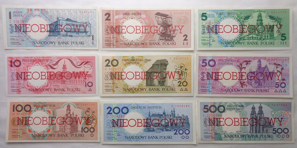 BANKNOTY MIASTA POLSKIE - KPL 9 szt. - NIEOBIEGOWY - 12679296799 ...