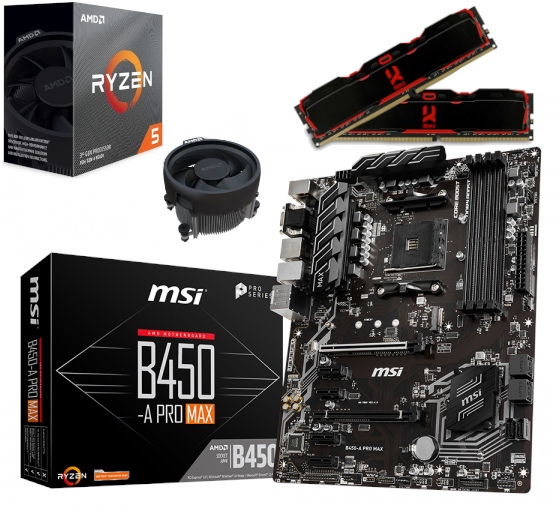 MSI B450-A PRO MAX + RYZEN 5 5600X + 16GB 3200MHz - 11605661179 - oficjalne archiwum Allegro