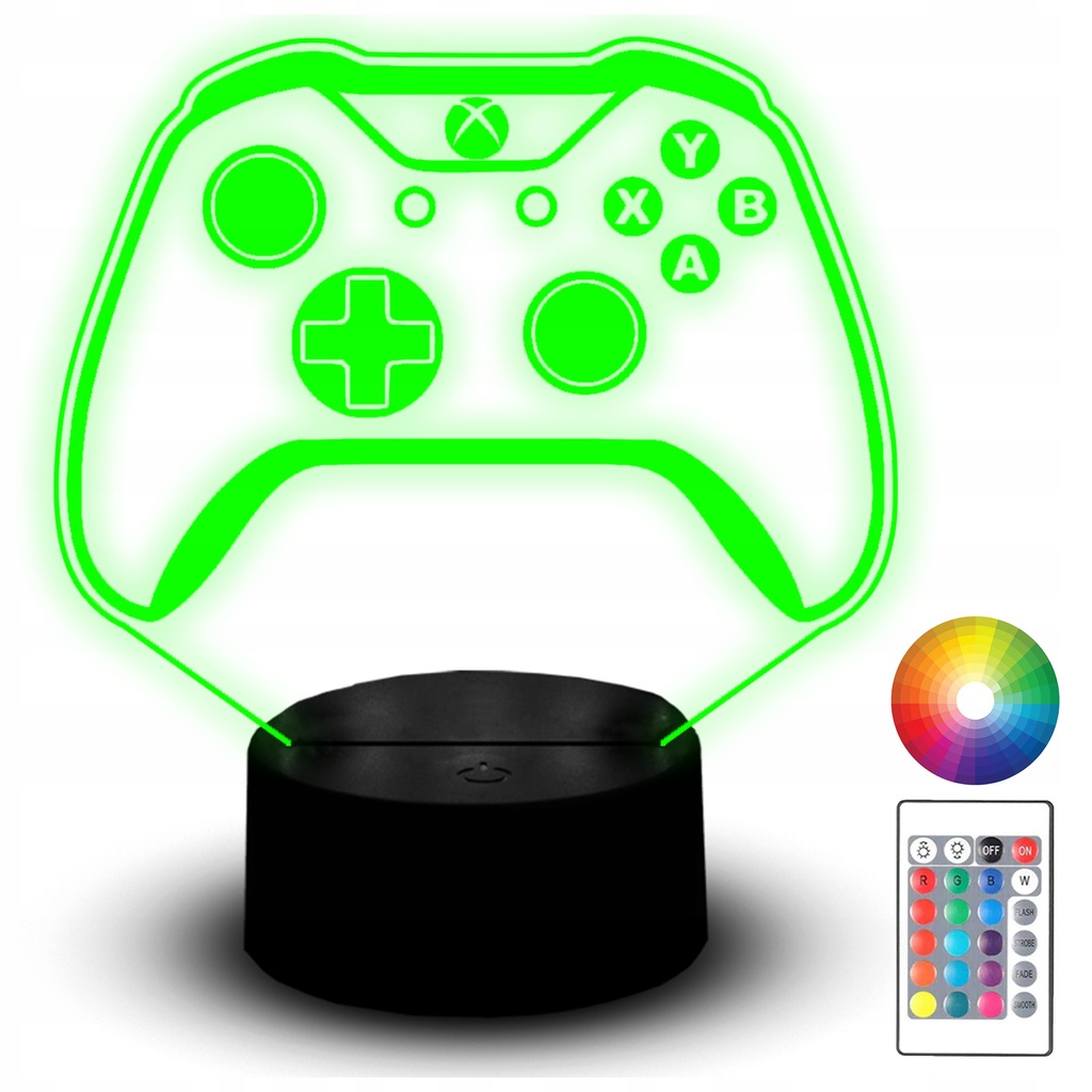 LAMPKA NOCNA LED PAD XBOXA ONE GRA GAMER 3D IMIĘ - 14413965574 ...