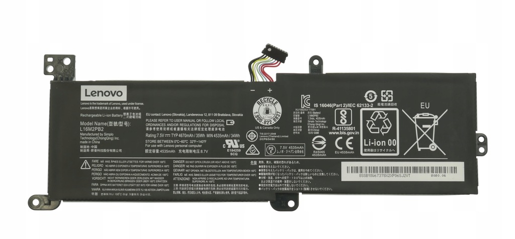 B644 Oryginalna bateria Lenovo L16M2PB2 IP 320 97% - 12250935096 ...