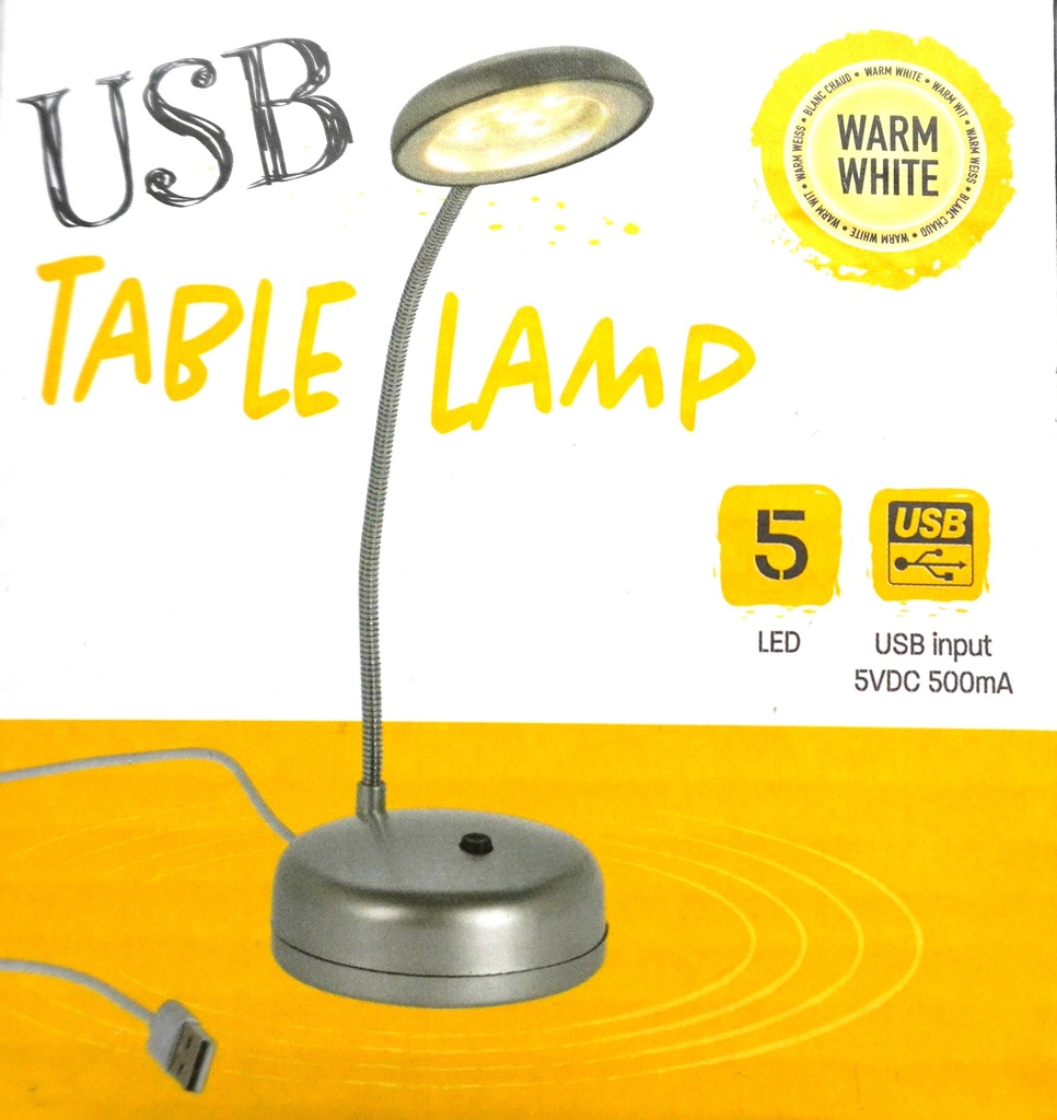 Lampka na biurko, nocna, stołowa USB 5 x LED - 12682490683 - oficjalne archiwum Allegro