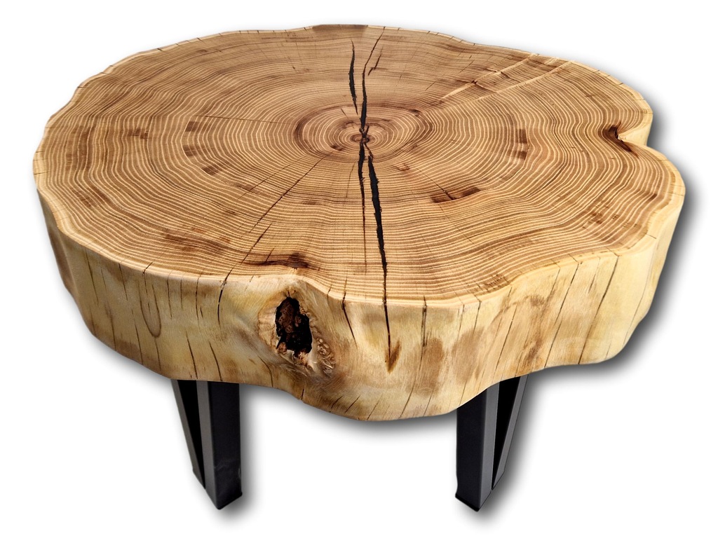 STOLIK KAWOWY Z PLASTRA DREWNA AKACJA 54 x 48 cm - 14828123734 ...