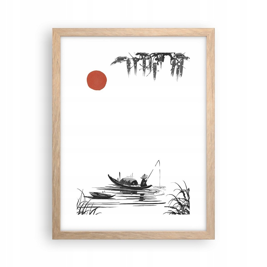 Plakat w ramie 30x40 chiny wędkarz rysunek - 12447847716 - oficjalne ...