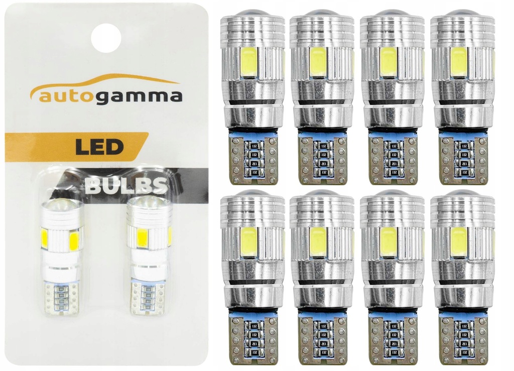 Żarówka postojowa W5W LED Postojówka Biała 8 szt. - 12564387871 ...