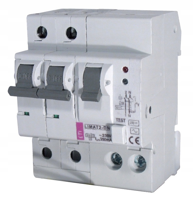 Wyłącznik różnicowoprądowy LIMAT 2-DN B6A 30mA ETI - 10665380259 ...