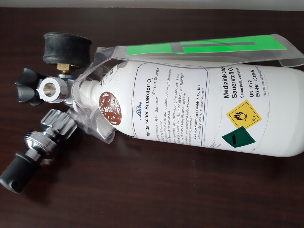 Butla z tlenem medycznym Linde 1L PEŁNA!!! - 7864609827 - oficjalne ...