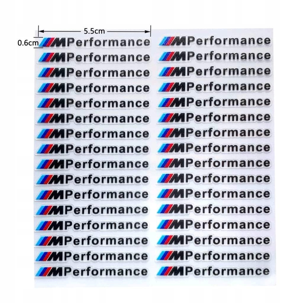 Zestaw naklejek BMW M PERFORMANCE 55mmx0,6mmTUNING - 13282389880 - oficjalne archiwum Allegro