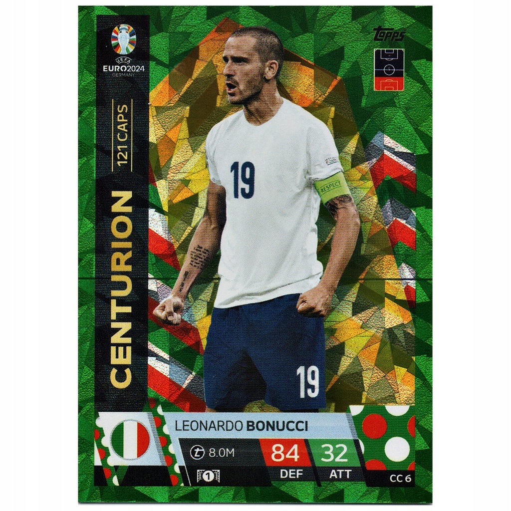 Karta Topps Euro 2024 Germany Leonardo BONUCCI CC 6 CENTURION GREEN EMERALD - 15565004285 ...