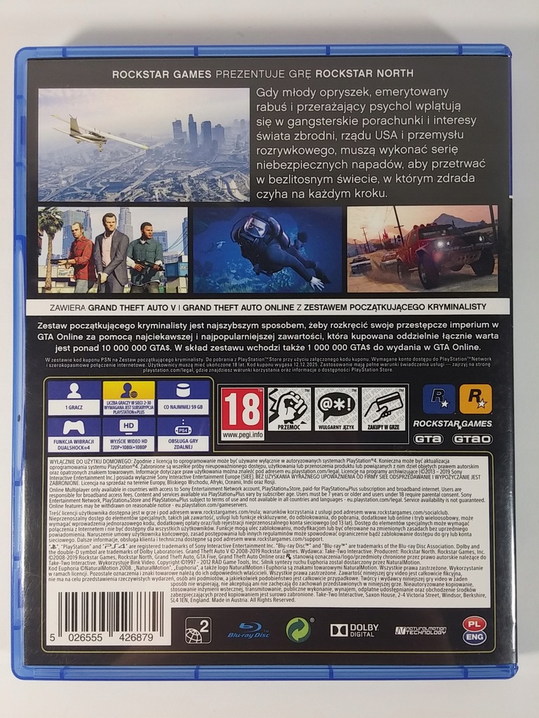 Купить GTA 5 Grand Theft Auto V PS4 Премиум Польская версия: отзывы ...