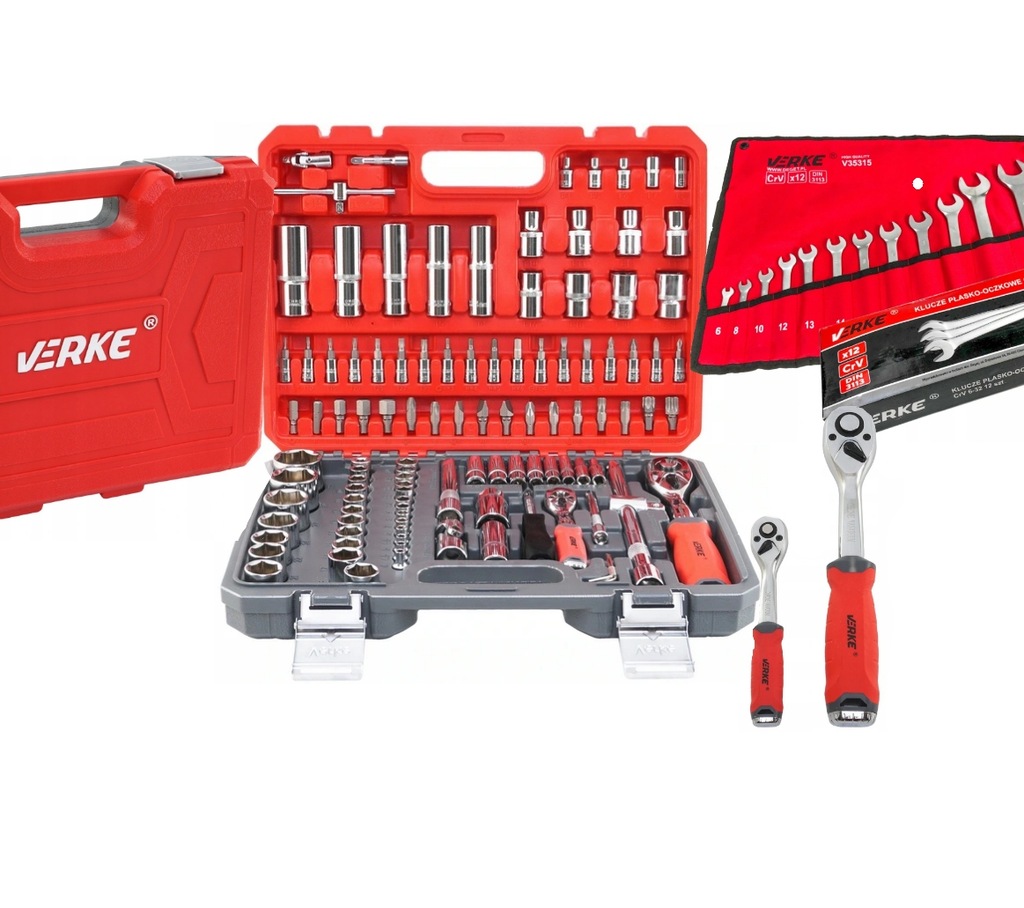 ZESTAW KLUCZE NASADOWE 108EL PŁASKO OCZKOWE VERKE - 11580215347 - oficjalne archiwum Allegro