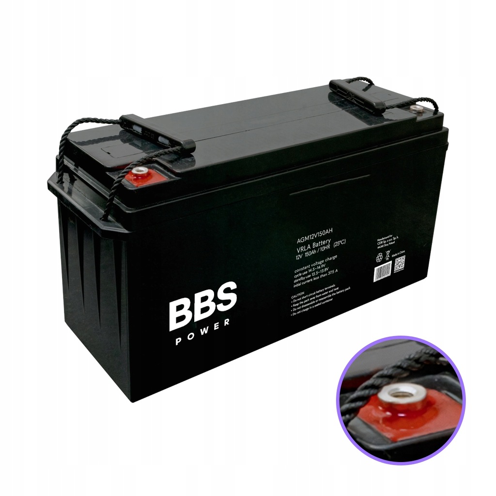 Akumulator VRLA AGM BBS Power 12V 150Ah DoŁodzi Kampera Fotowoltaiki GW D2D - 14428341873 ...