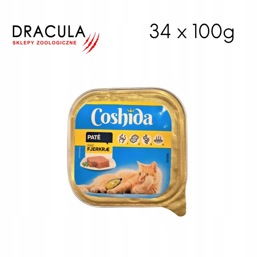 Coshida pasztet drobiowy dla kota 34x100g - 11791622318 - oficjalne ...