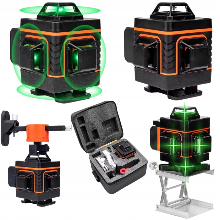 Poziomica Laserowa 360 Płaszczyznowa 4D Krzyżowy 16 Linii Zielony IP54 - 16572188940 - oficjalne ...