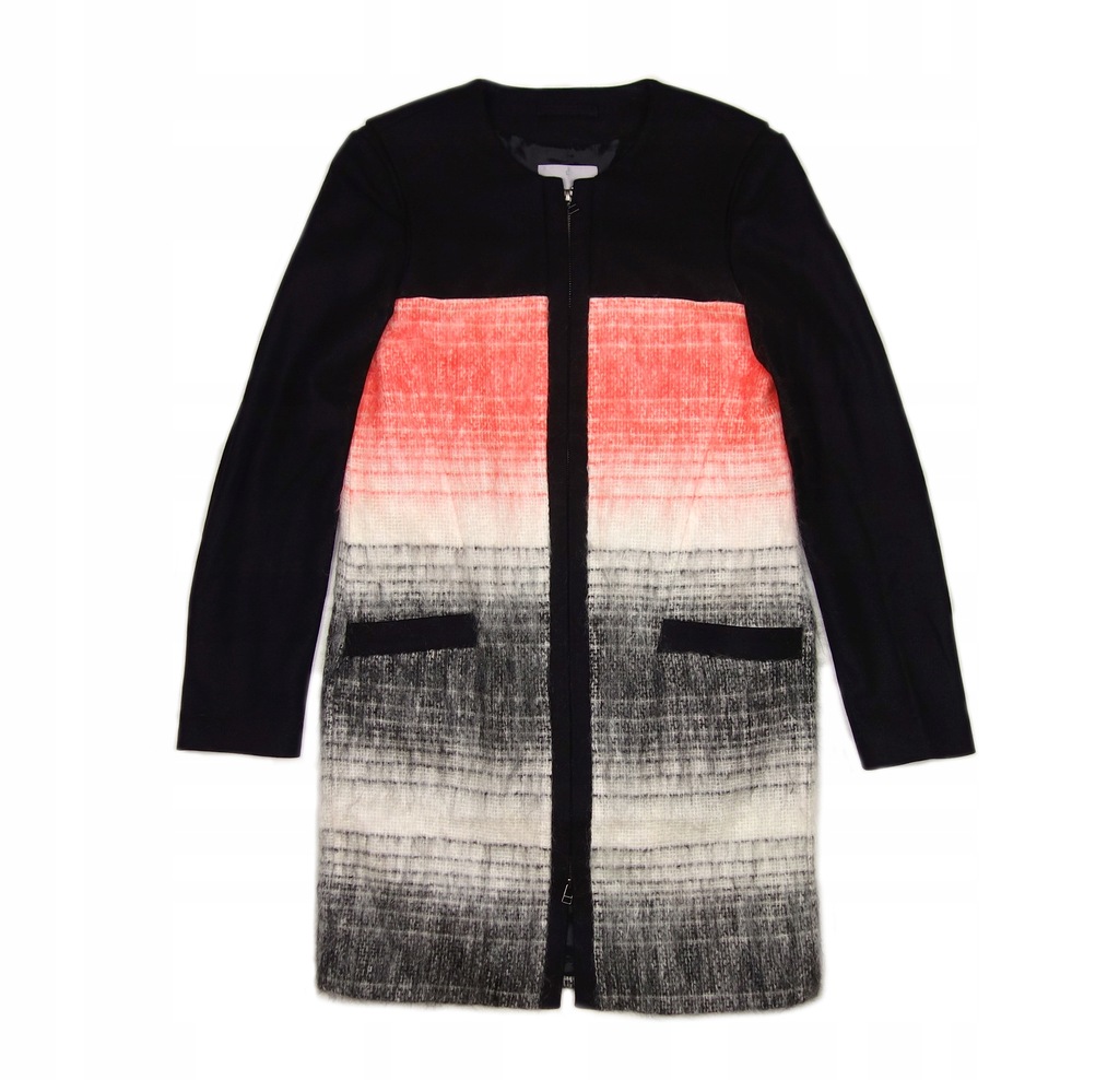 Czarny Wełniany Płaszcz ADIDAS SLVR Logo M 38/ S33 - 13154276938 ...