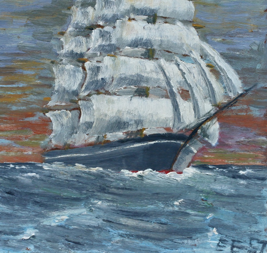 STATEK NA MORZU PIĘKNY, MALOWANY OBRAZ OLEJNY - 10044164682 - oficjalne ...