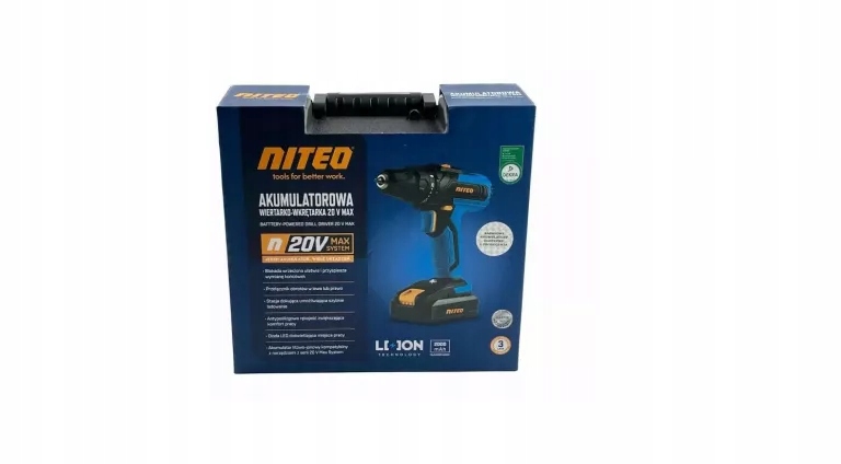 AKUMULATOROWA WIERTARKO-WKRĘTARKA NITEO 20 V MAX - 13240792634 - oficjalne archiwum Allegro